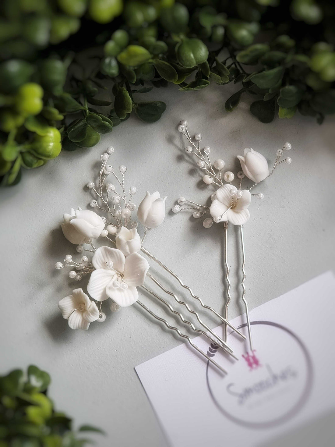 Wedding Hair Pins - Elegant Santie Floral Hair Pins Set of 3 – Smooches ...